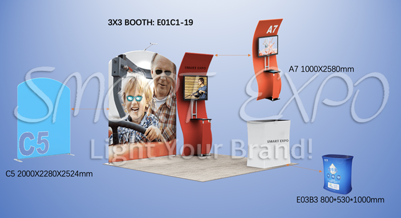 Portable Booth E01C1-19 - Buy Exhibit Display, Modular Exhibition ...